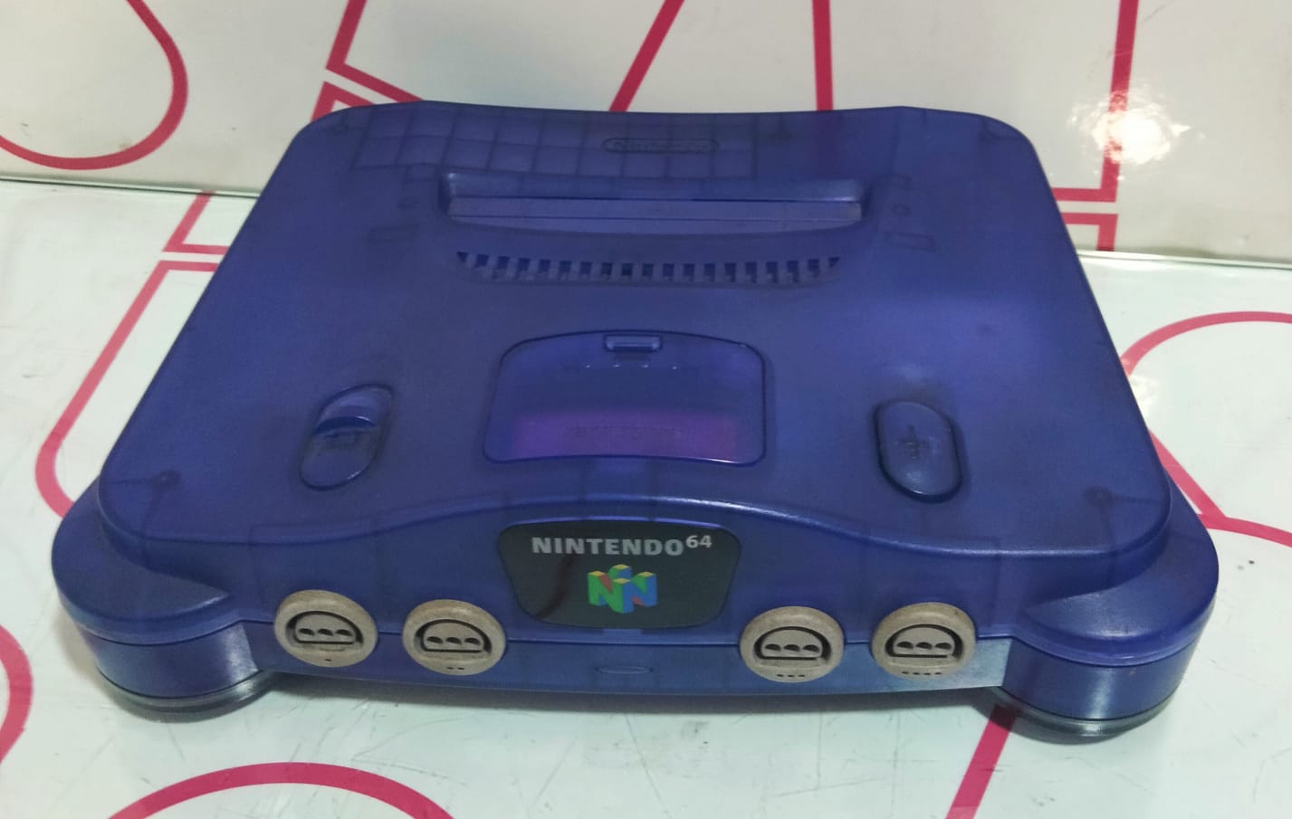 CONSOLA NINTENDO 64 AZUL TRANSPARENTE CON MANDO AZUL Y CABLES DE ...