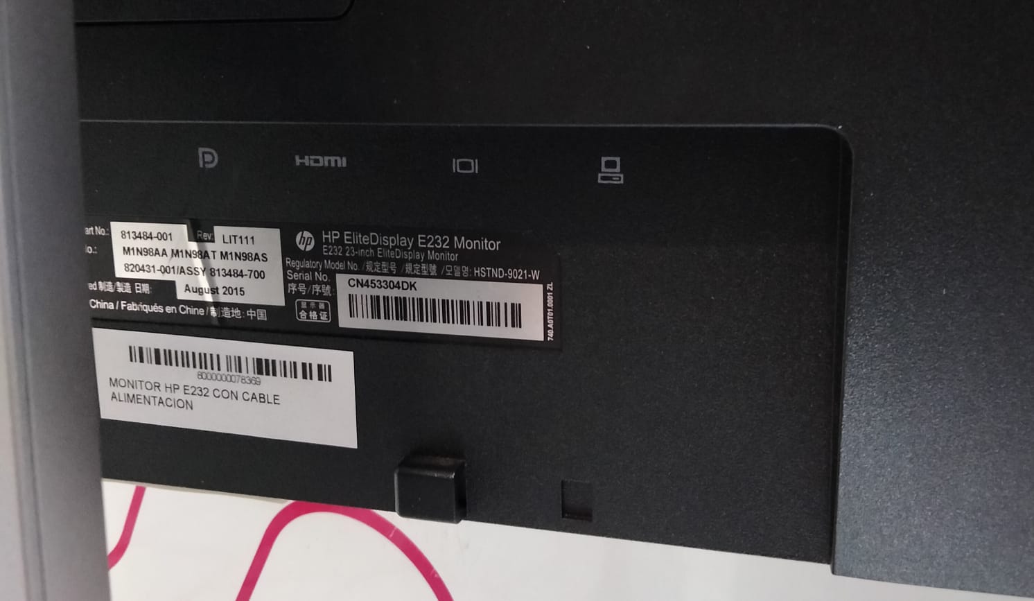 MONITOR HP E232 CON CABLE ALIMENTACION – Nolotire