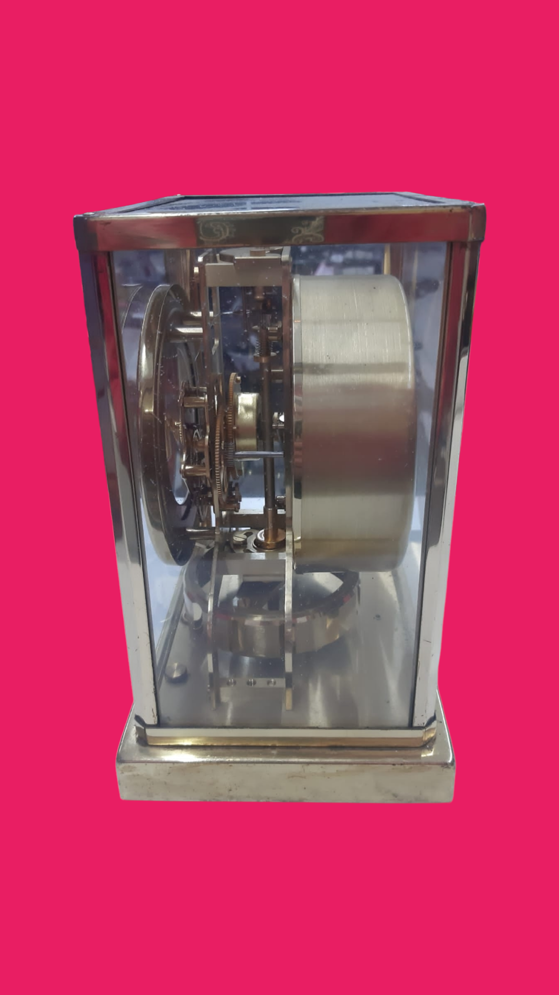 RELOJ DE MESA JAEGER LECOULTRE ATMOS CAJA CRISTAL, MECANISMO DORADO ...